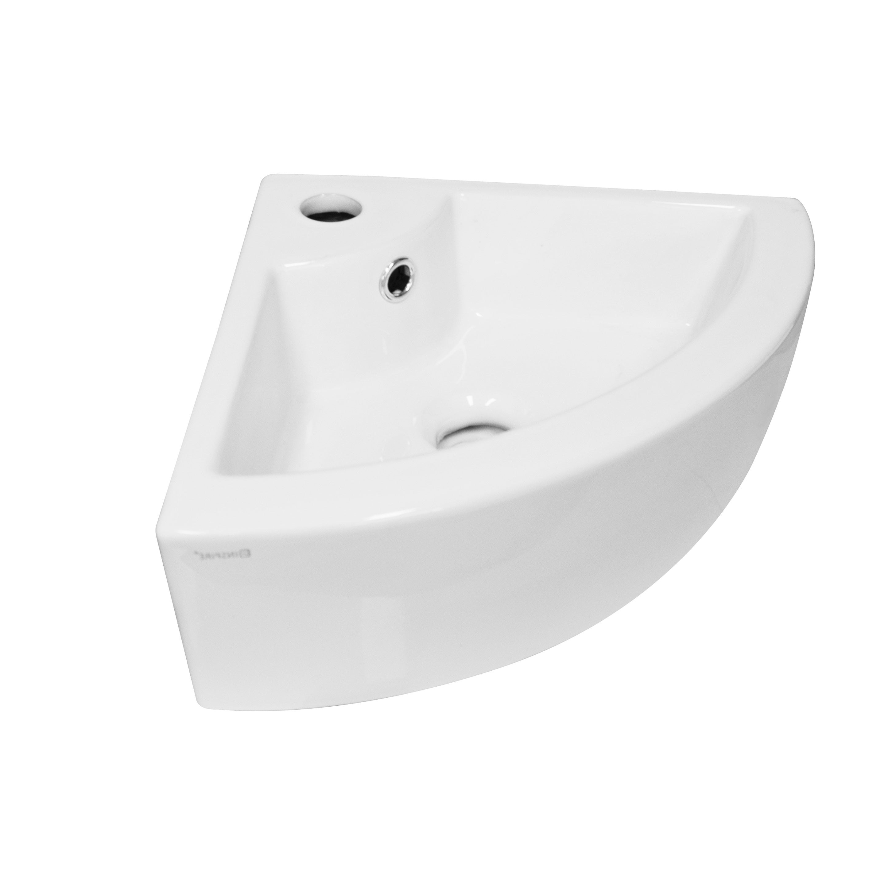 Wall Hung Corner Basin 1TH Gloss White, with OverflowDimension: 435*32